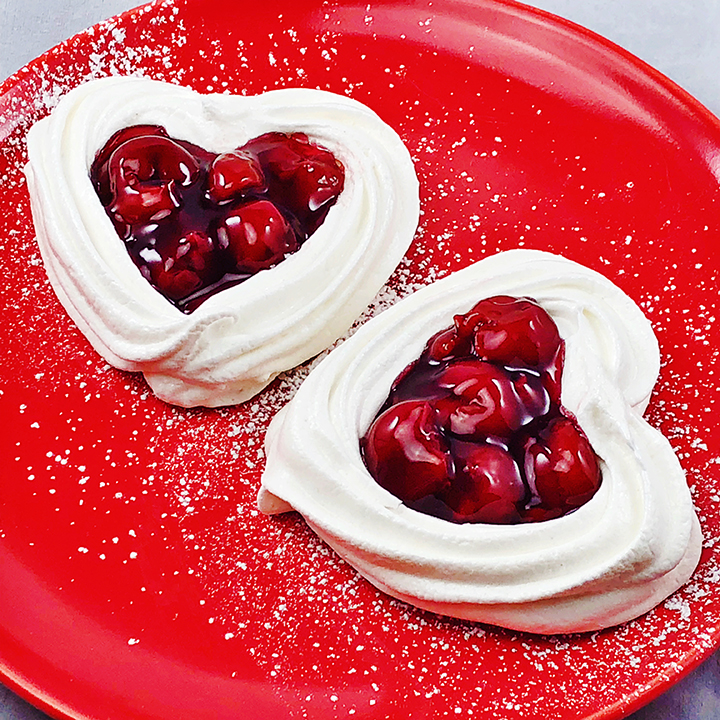 Cherry Heart-Shaped Meringues - Fresh Chef Experience
